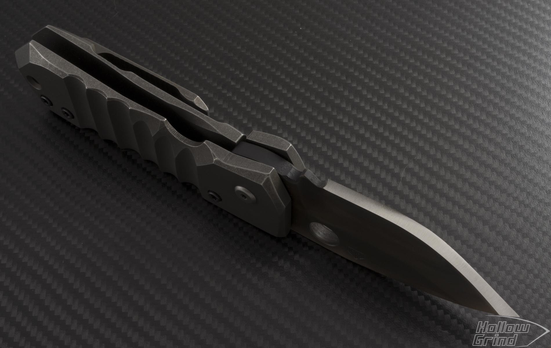 Crusader Forge Custom Metal VIS-T S/E Folder Knife (3in Black Plain S35 ...