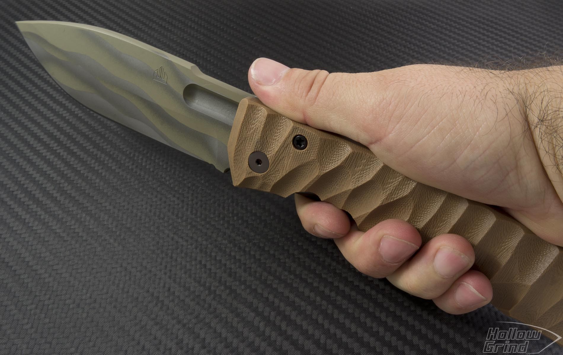 Crusader Forge Custom Tan FIFP EX S/E Folder Knife (4.75in Color Coated ...