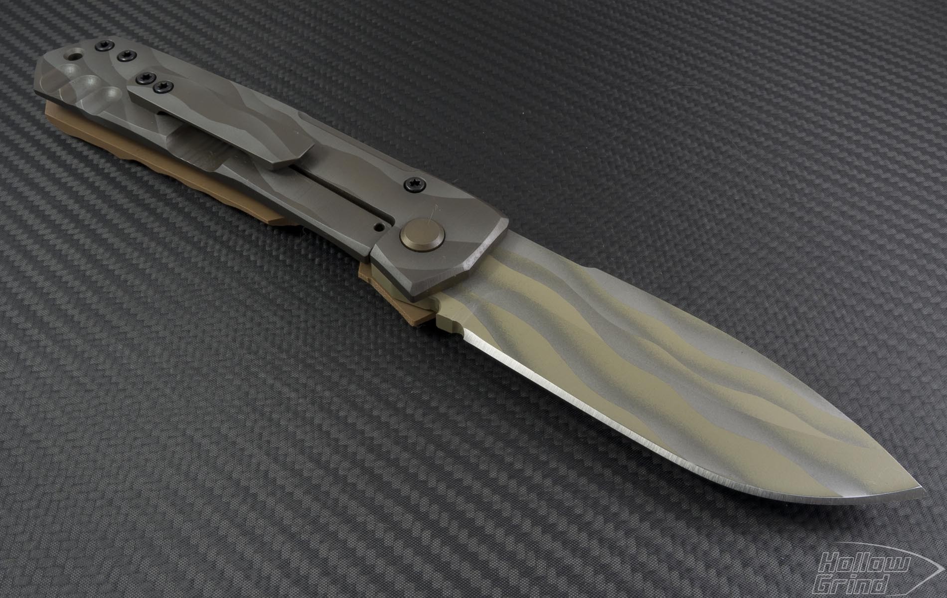 Crusader Forge Custom Tan FIFP EX S/E Folder Knife (4.75in Color Coated ...
