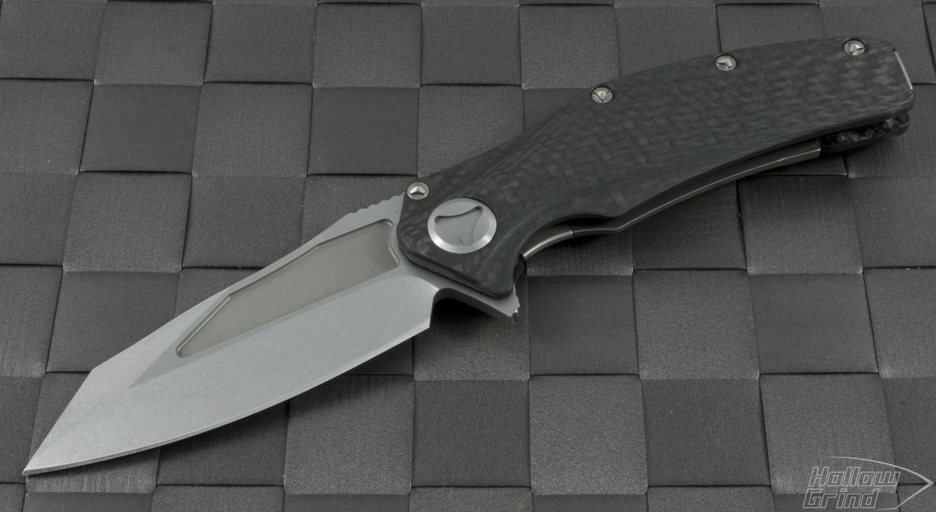 Microtech Knives Custom Carbon Fiber Mini Matrix S/E Flipper Knife (3in ...