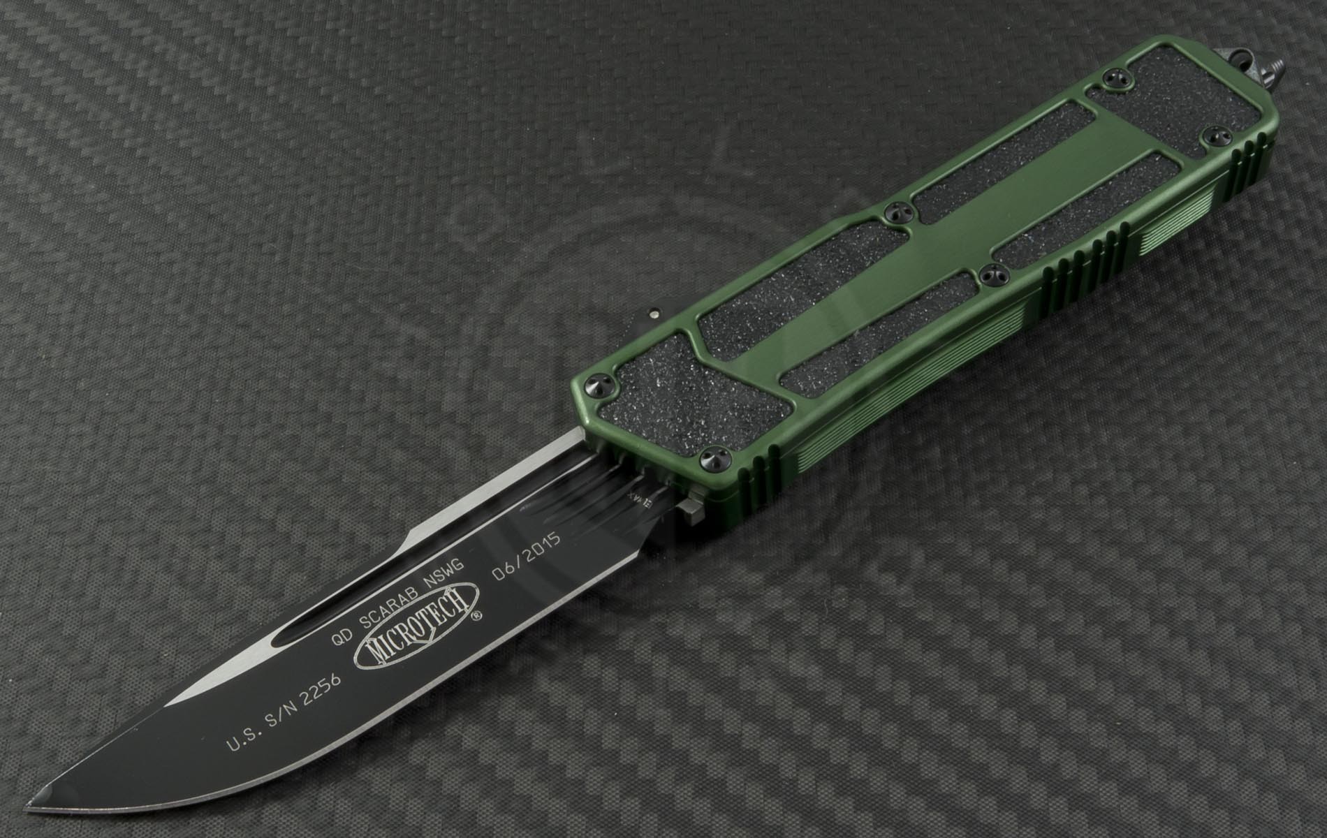 Microtech Knives Green Navy Scarab S/E Automatic OTF D/A Knife (3.44in ...
