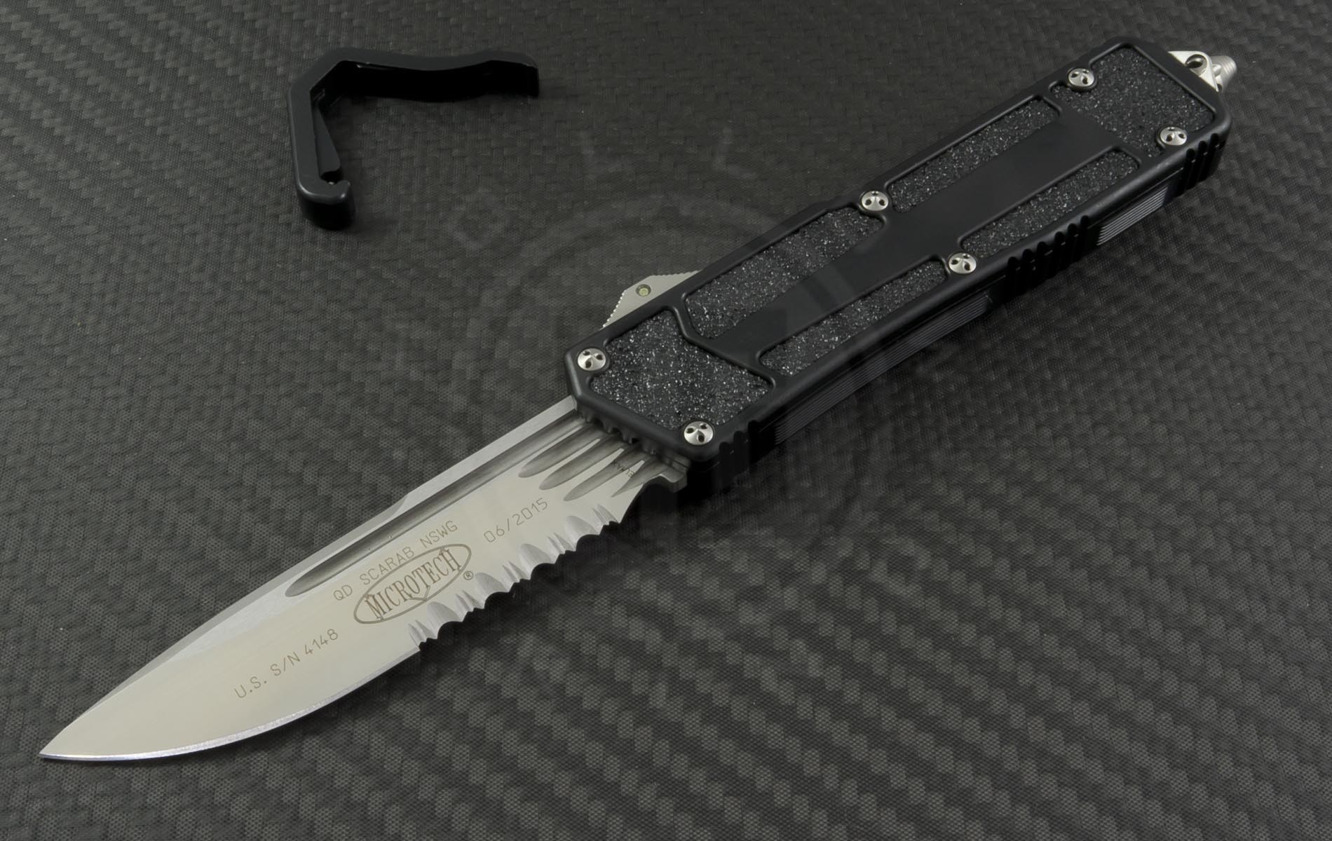 Microtech Knives Navy Scarab S/E Automatic OTF D/A Knife (3.44in Satin ...