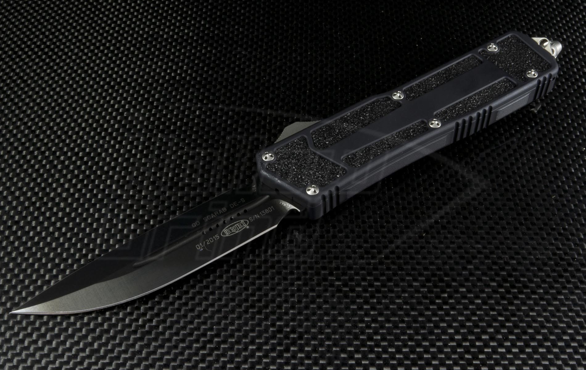 Microtech Knives Scarab D/E Automatic OTF D/A Knife (3.44in DLC Plain ...