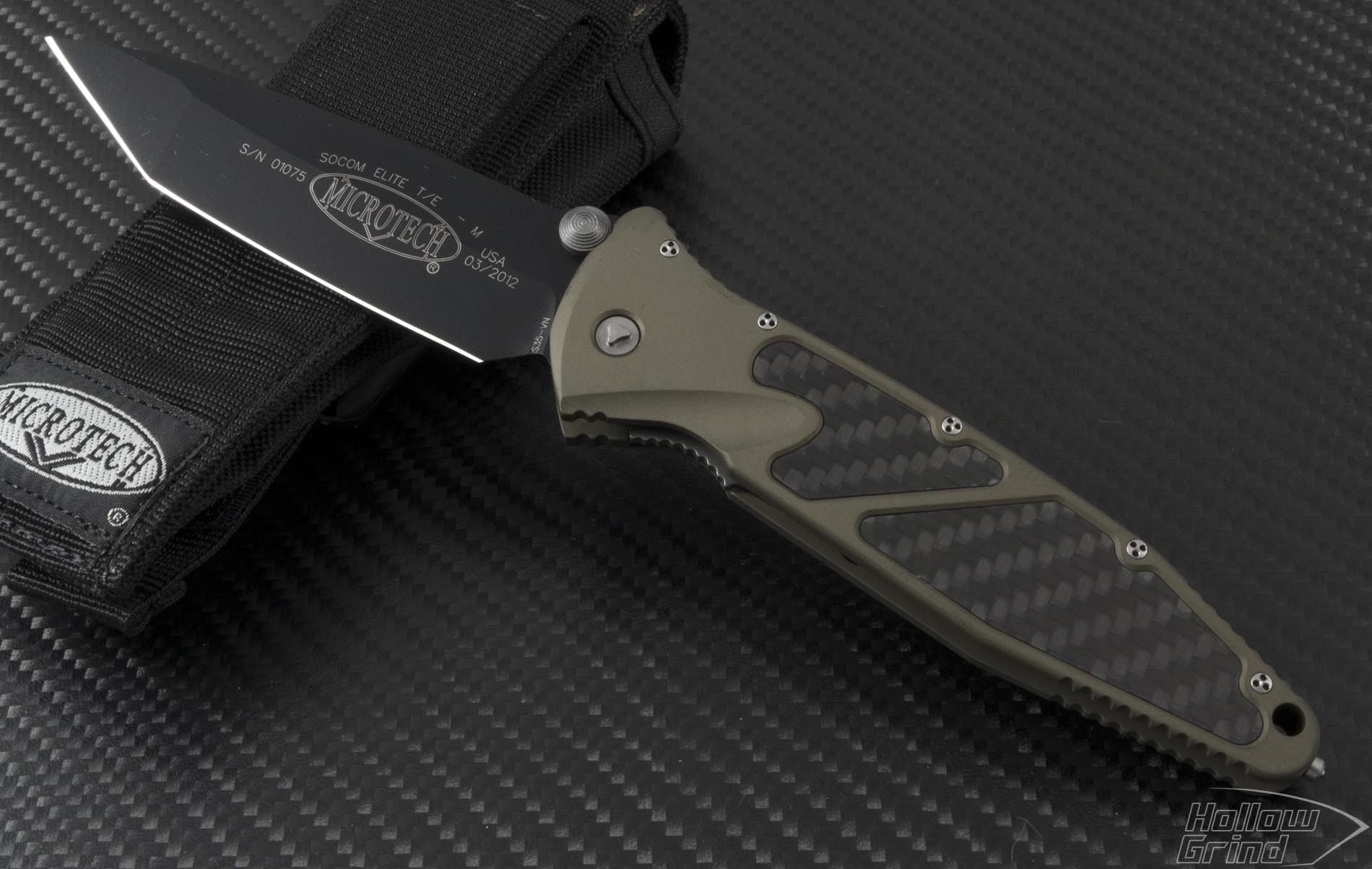 Microtech Knives Tan Socom Elite T/E Folder Knife (4in Black Plain S35 ...