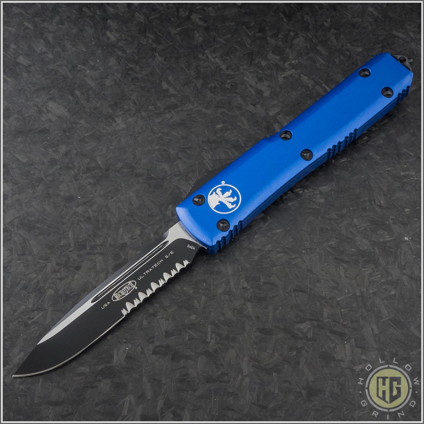 Microtech Knives Blue Ultratech S/E Automatic OTF D/A Knife (3.44in ...
