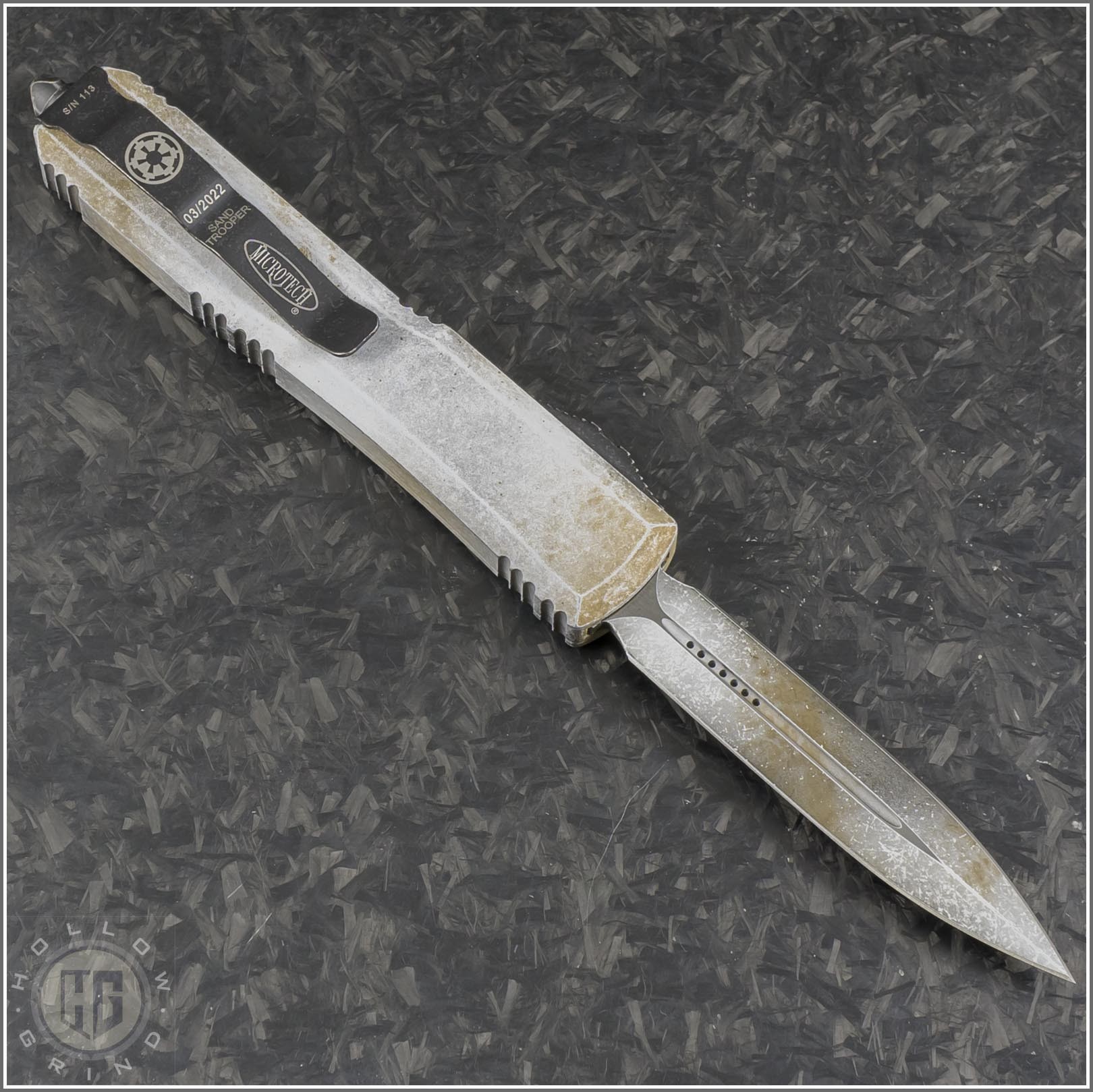 Microtech Knives Sandtrooper White Ultratech D/E Automatic OTF D/A ...
