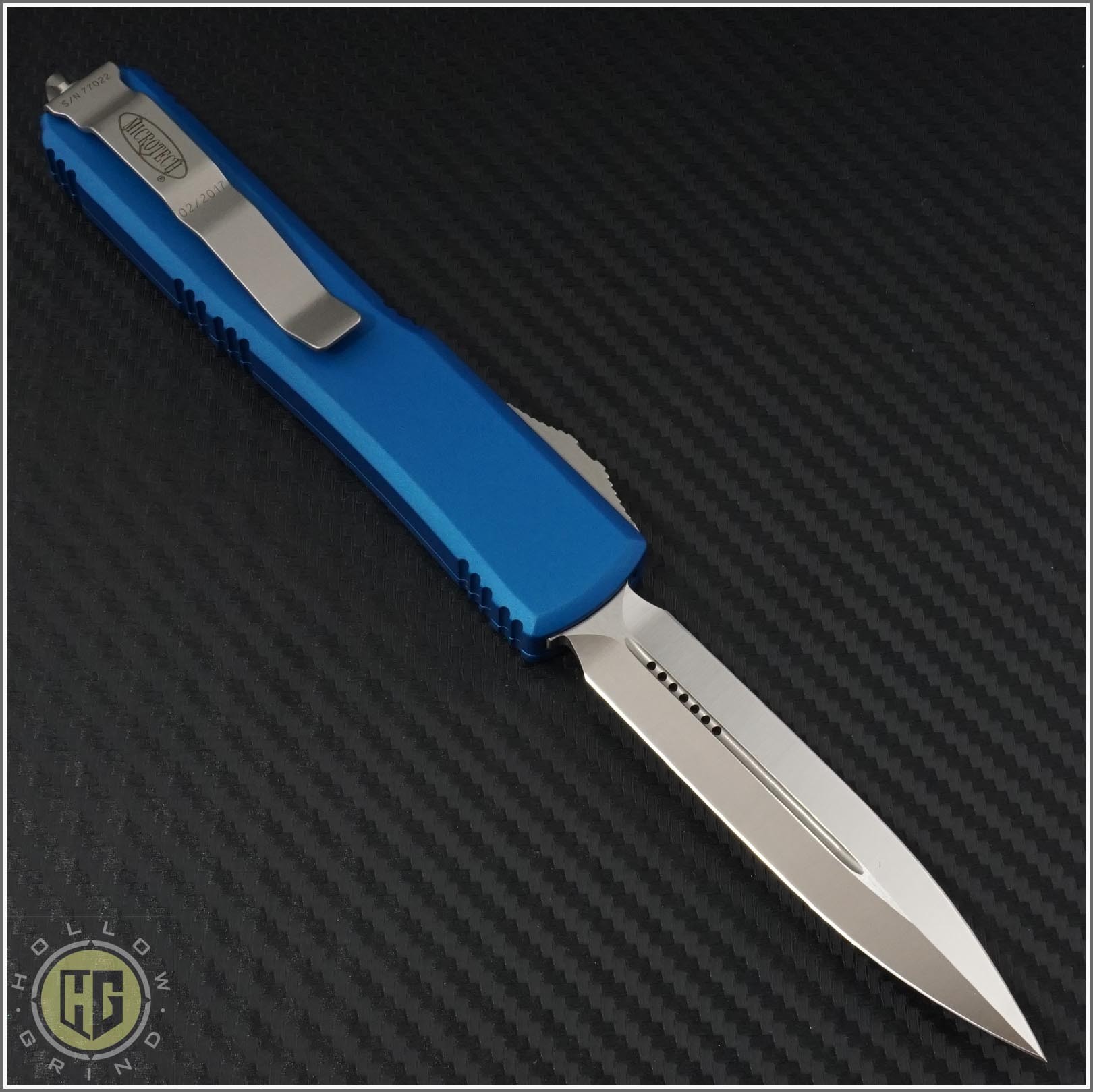 Microtech Knives Blue Ultratech D/E Automatic OTF D/A Knife (3.44in ...