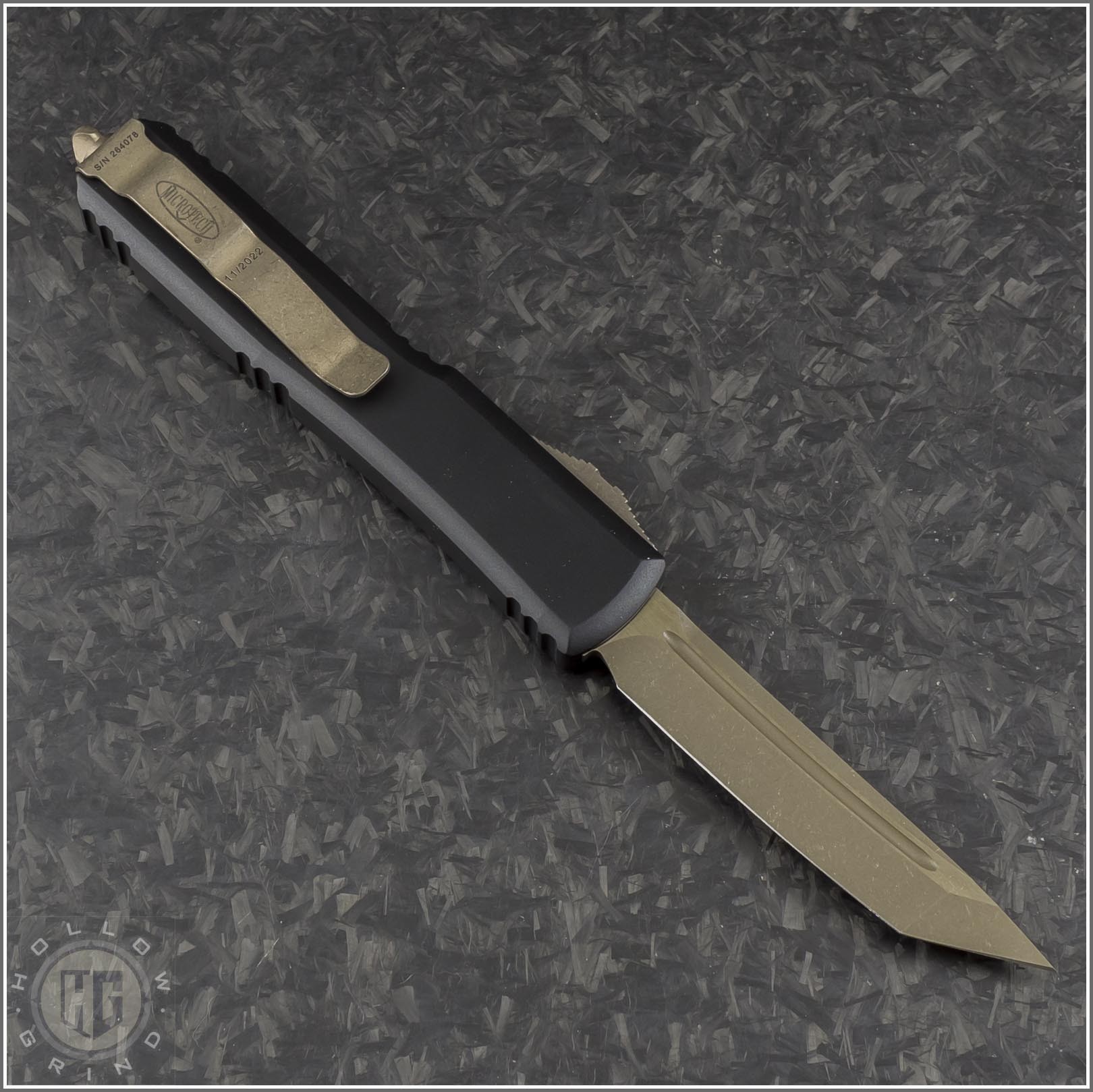 Microtech Knives Ultratech T/E Automatic OTF D/A Knife (3.44in Bronze ...