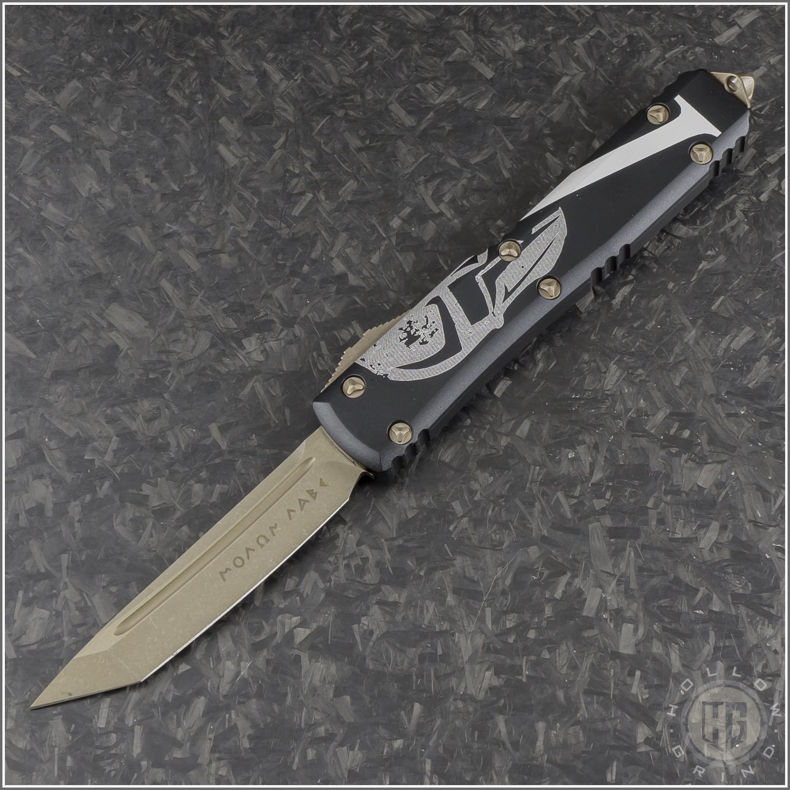 Microtech Knives Ultratech T/E Automatic OTF D/A Knife (3.44in Bronzed ...