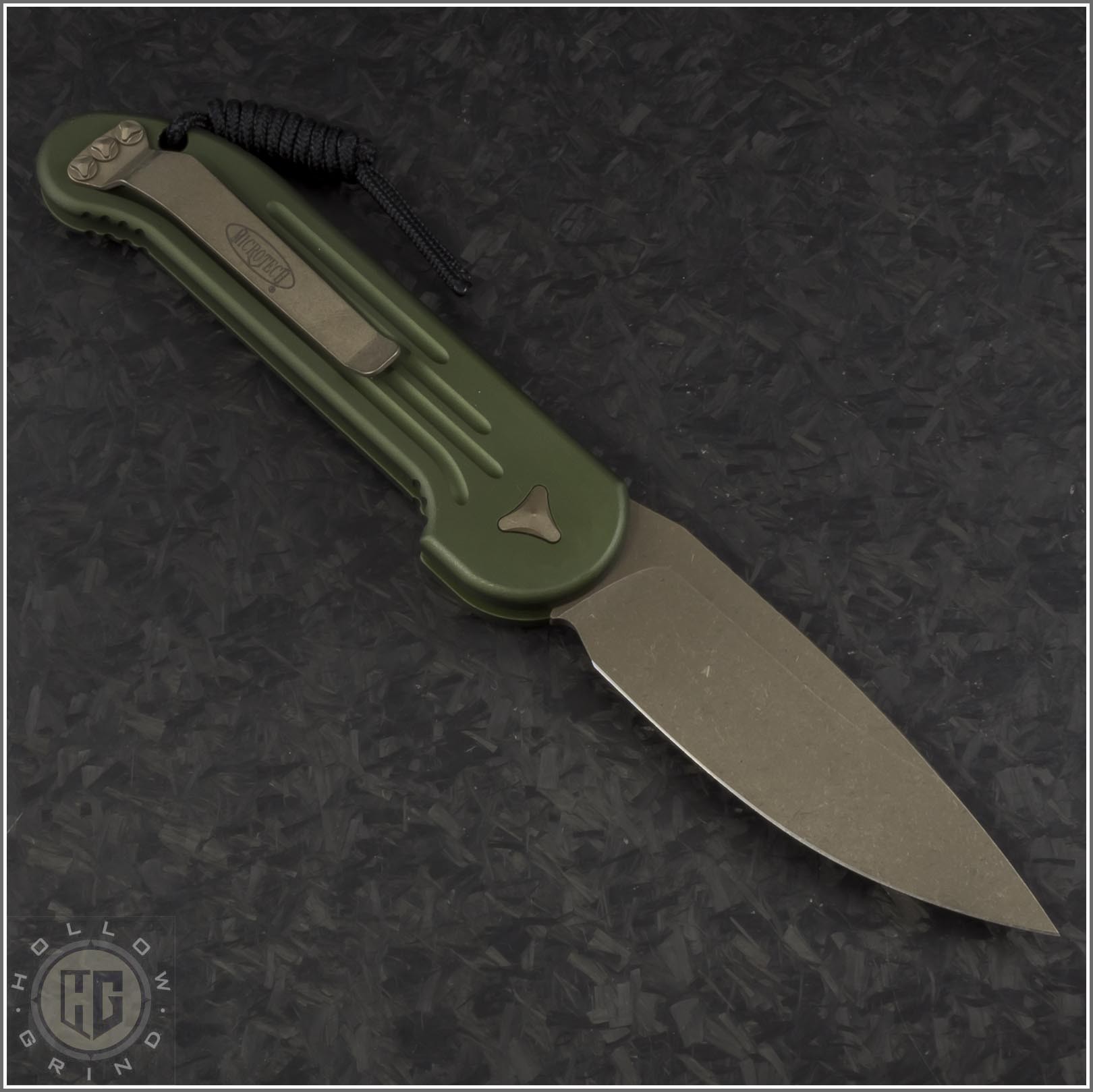 Microtech Knives OD Green LUDT Drop Point Automatic Folder S/A Knife (3 ...