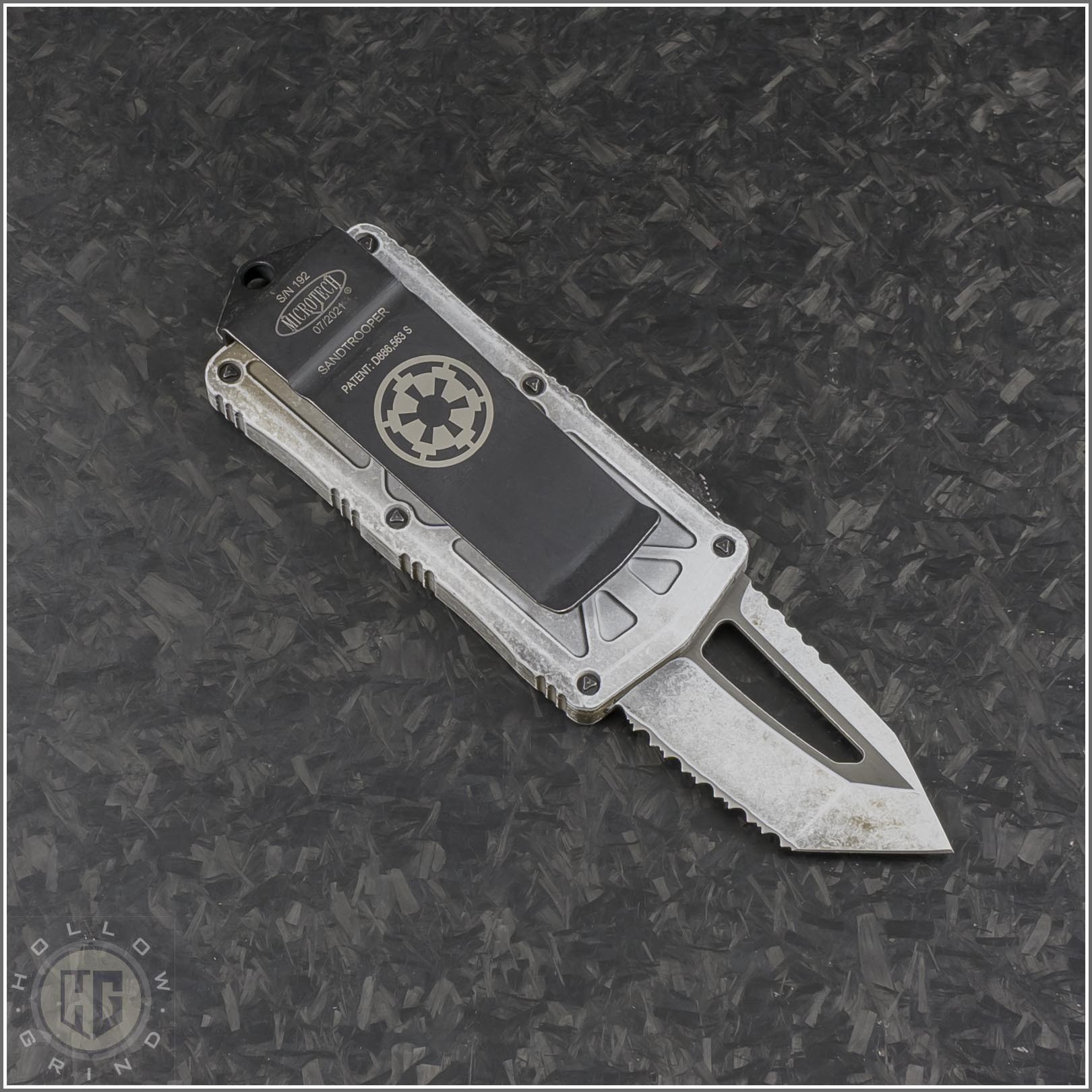 Microtech Knives Sandtrooper White Exocet T/E Automatic OTF D/A Knife ...