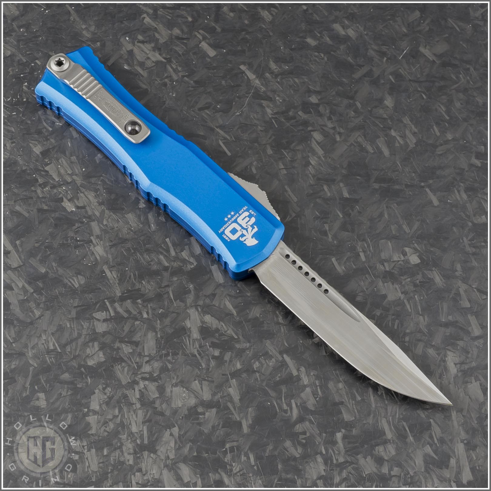 Microtech Knives Blue Hera II Mini S/E Automatic OTF D/A Knife (2.75in ...