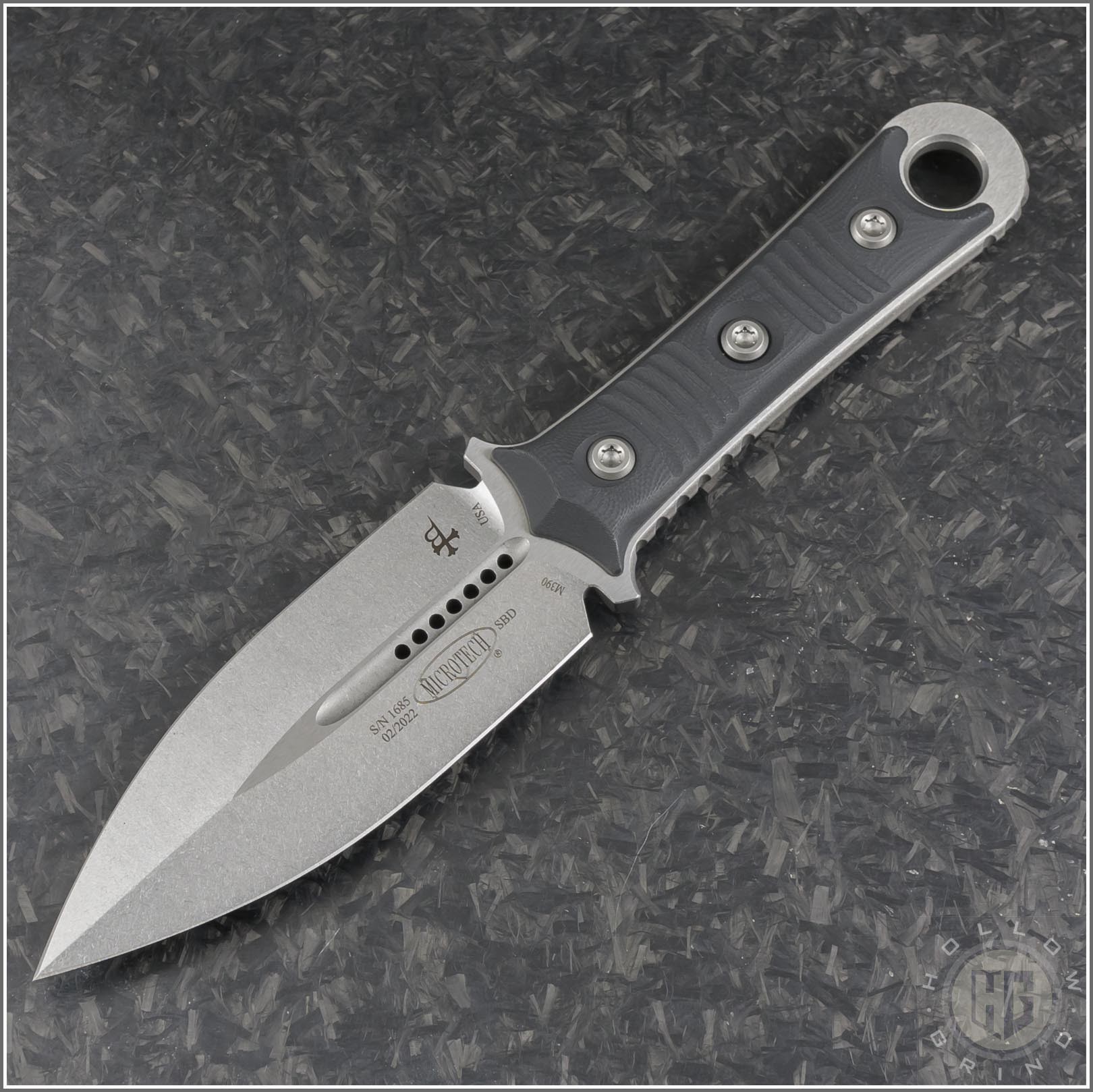 Microtech Knives SBD D/E Fixed Knife (4.375in Stonewashed Plain M390 ...