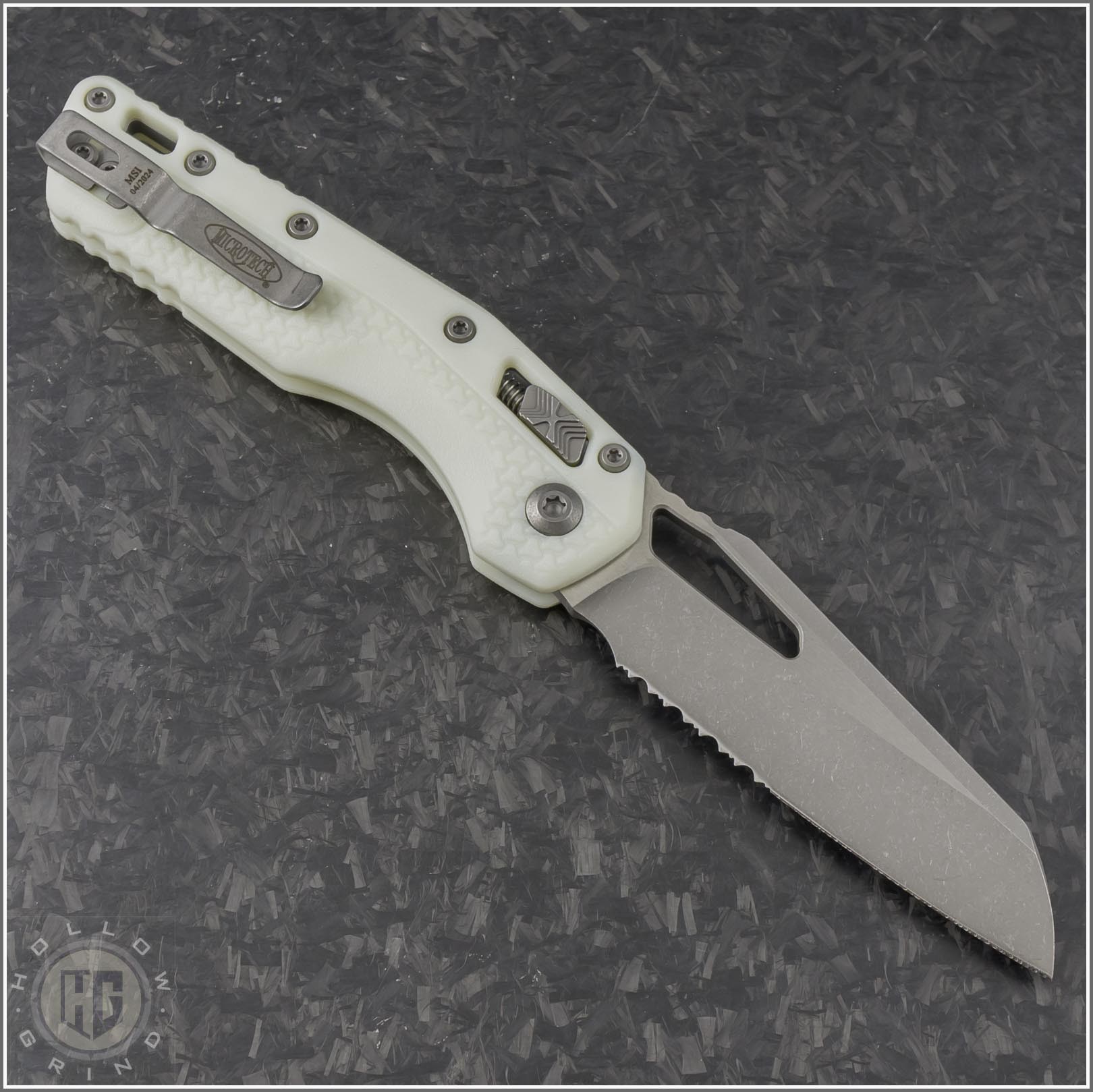 Microtech Knives White MSI Wharncliffe Folder Knife (3.375in ...