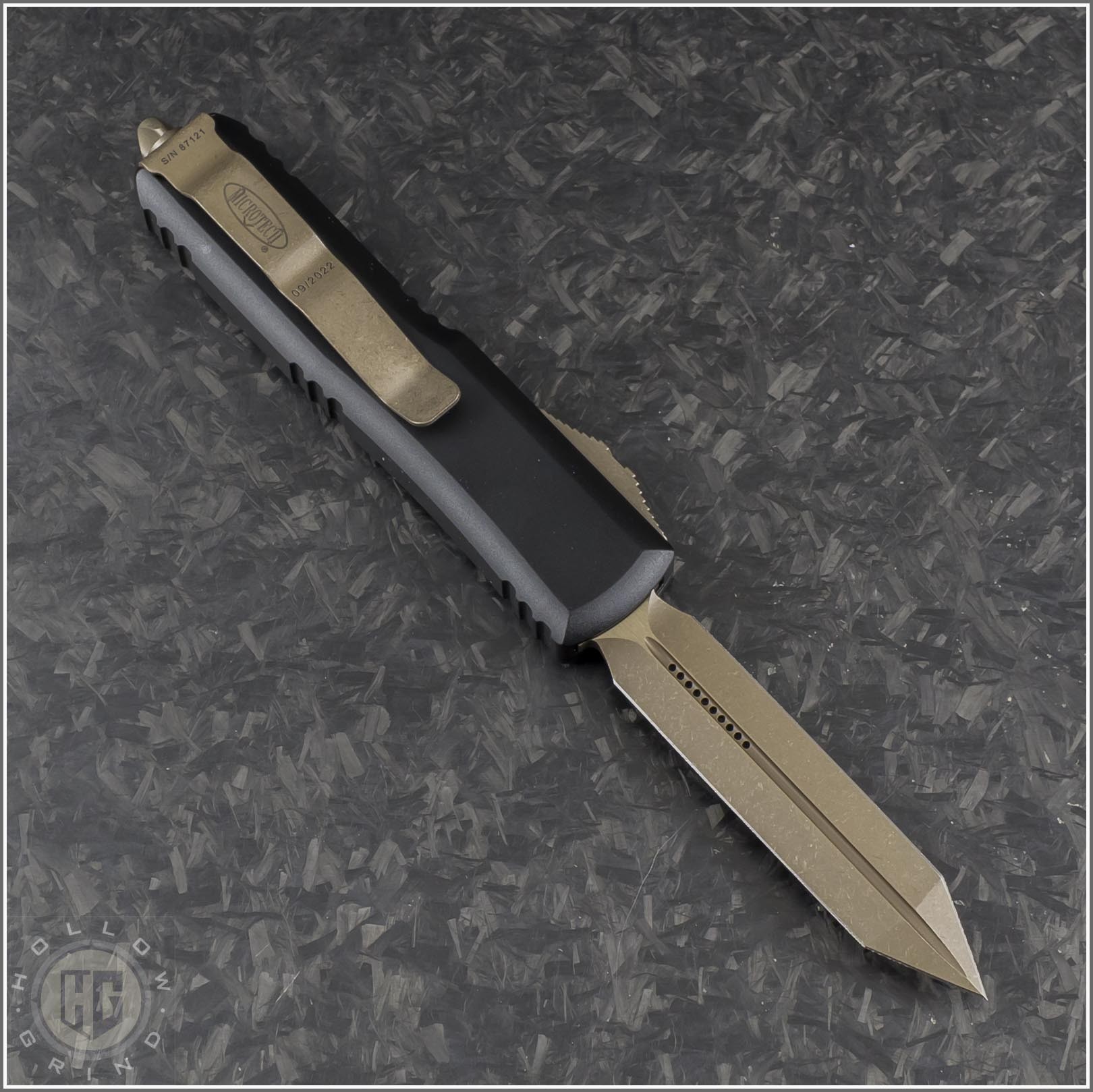 Microtech Knives UTX-85 Spartan Automatic OTF D/A Knife (3in Bronze ...