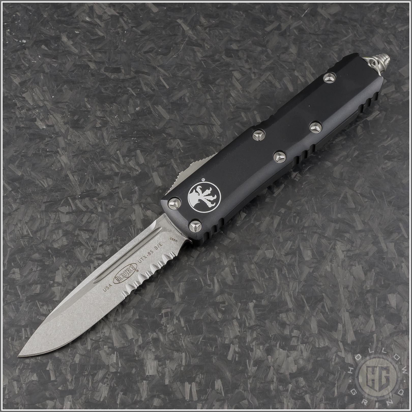 Microtech Knives UTX-85 S/E Automatic OTF D/A Knife (3in Stonewashed ...