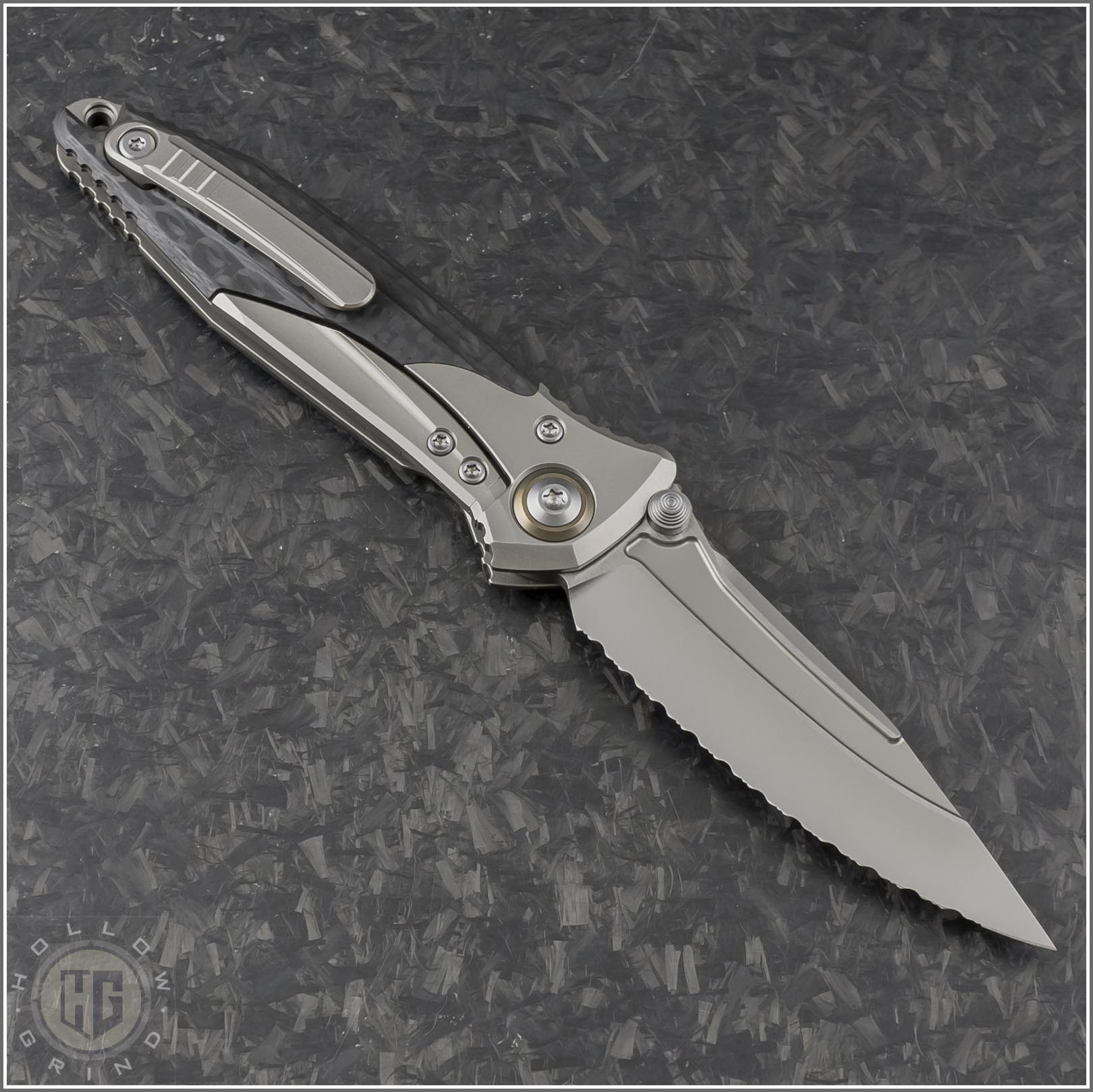 Microtech Knives Carbon Fiber Socom Bravo Mini S/E Folder Knife (3.25in ...