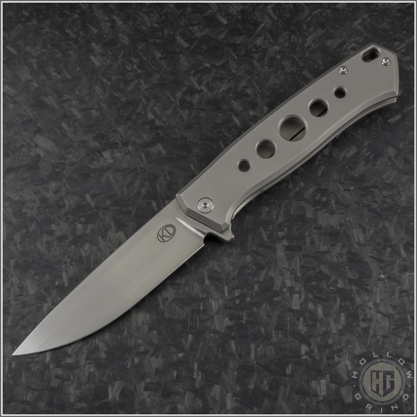 KD Knives Custom Arsen S/E Flipper Knife (3.5in Hand Rubbed Satin Plain ...