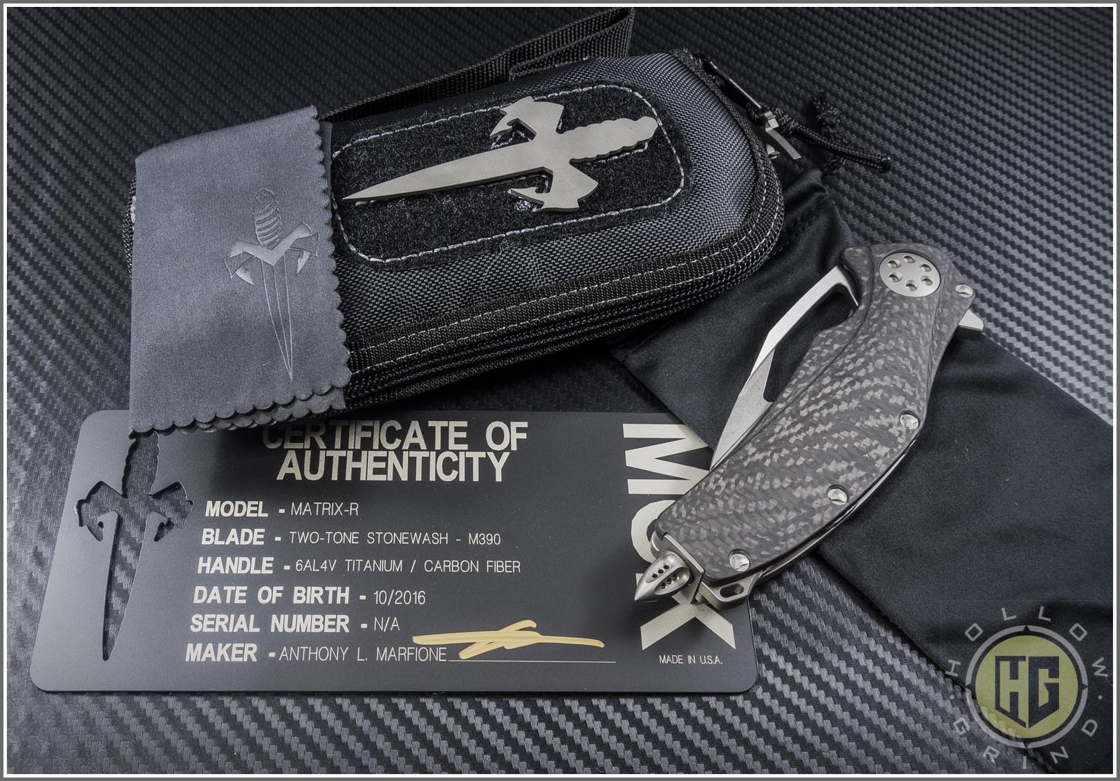 Microtech Knives Custom Matrix Drop Point Flipper Knife (3.75in ...