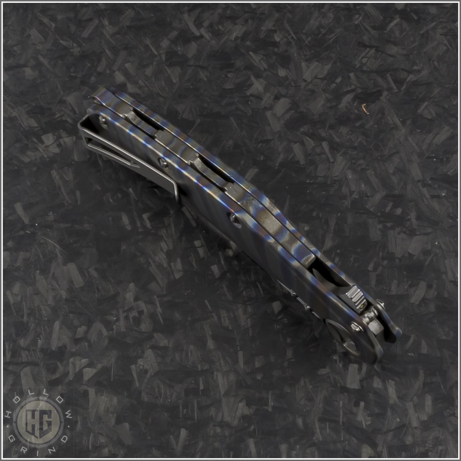Microtech Knives Custom Flamed Ti Mini Matrix Clip Point Flipper Knife ...