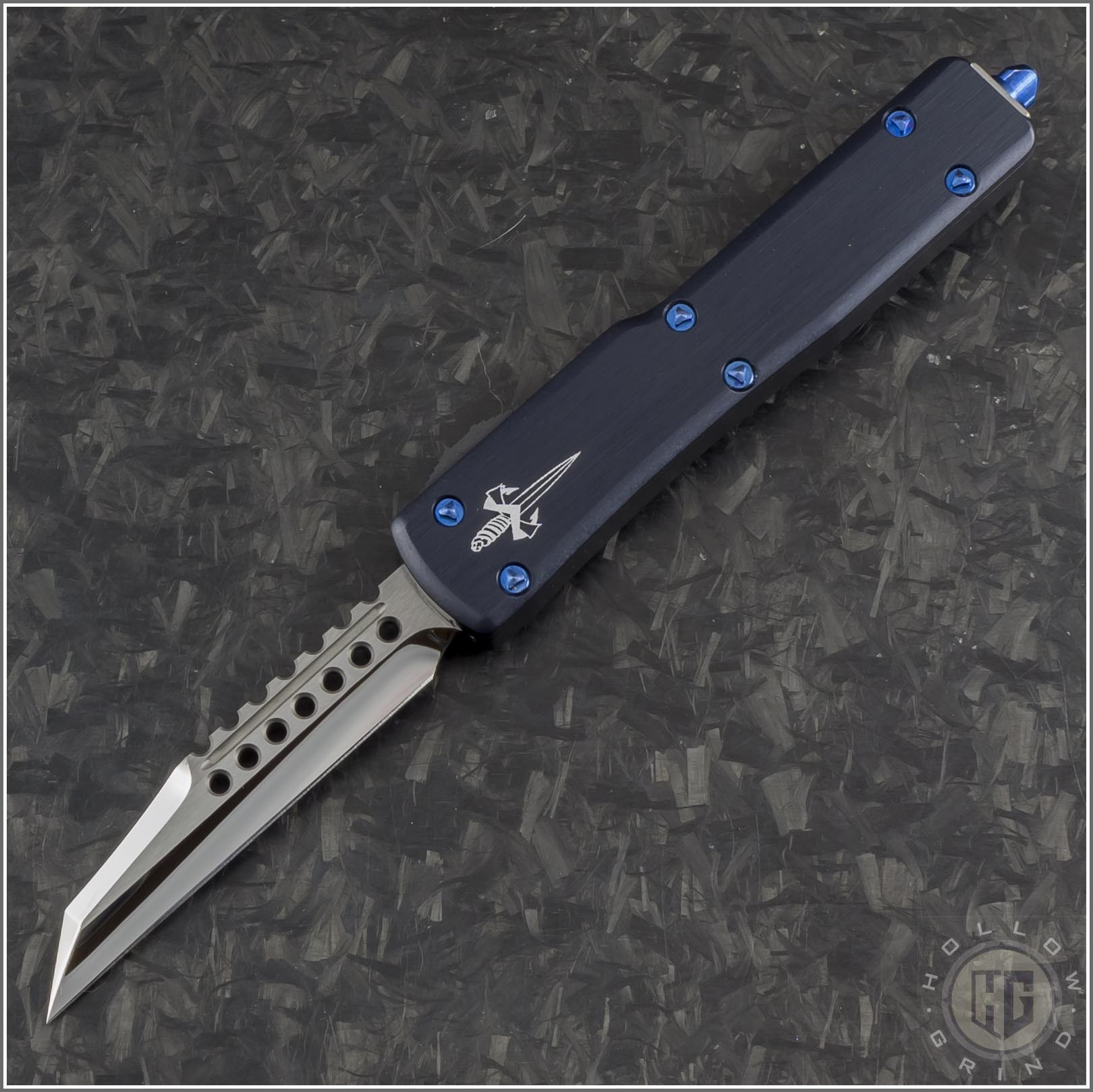 Microtech Knives Custom Hefted Black UTX-70 Warhound Automatic OTF D/A ...