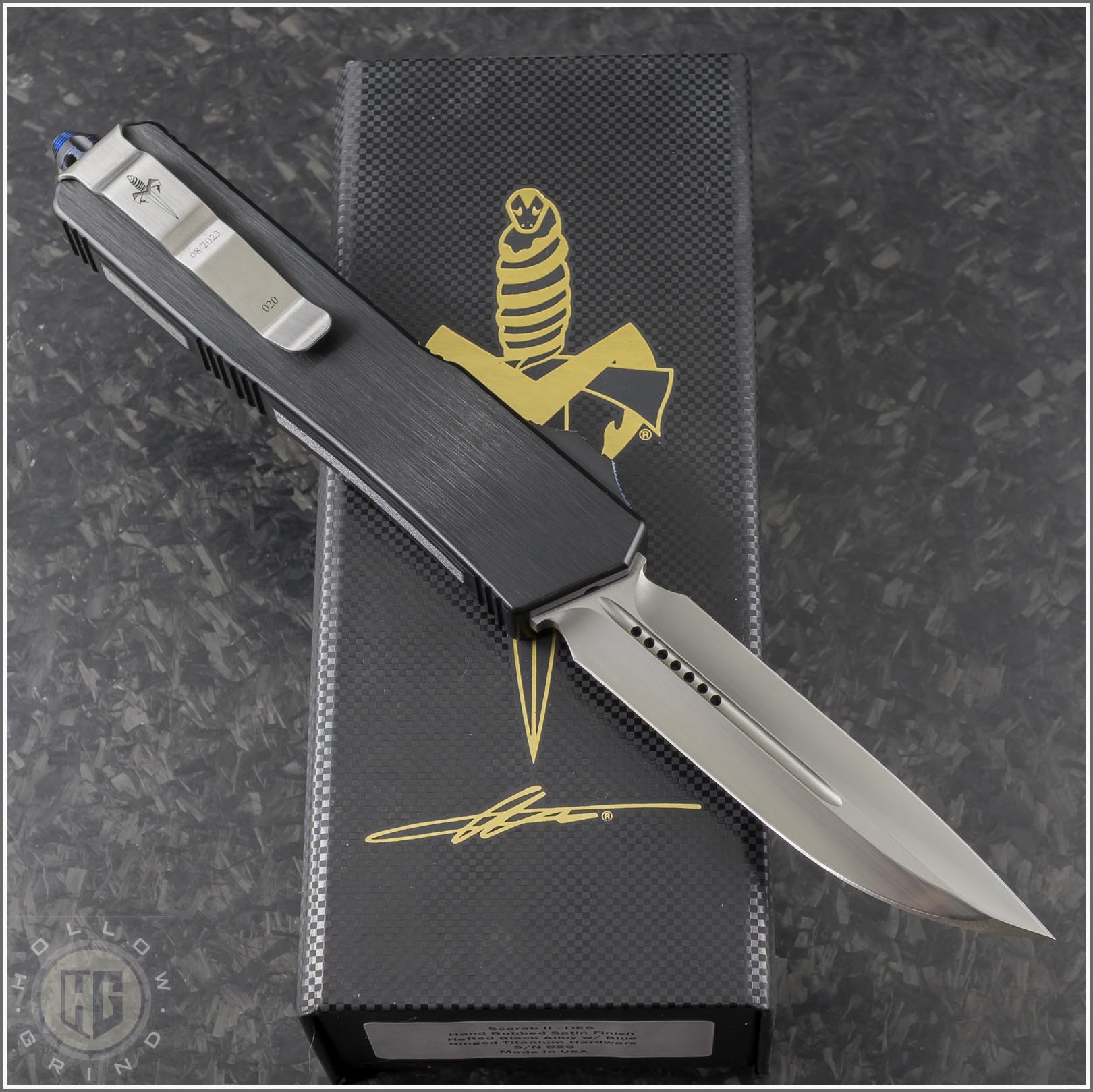 Microtech Knives Custom Scarab II D/E-S Automatic OTF D/A Knife (3.44in ...