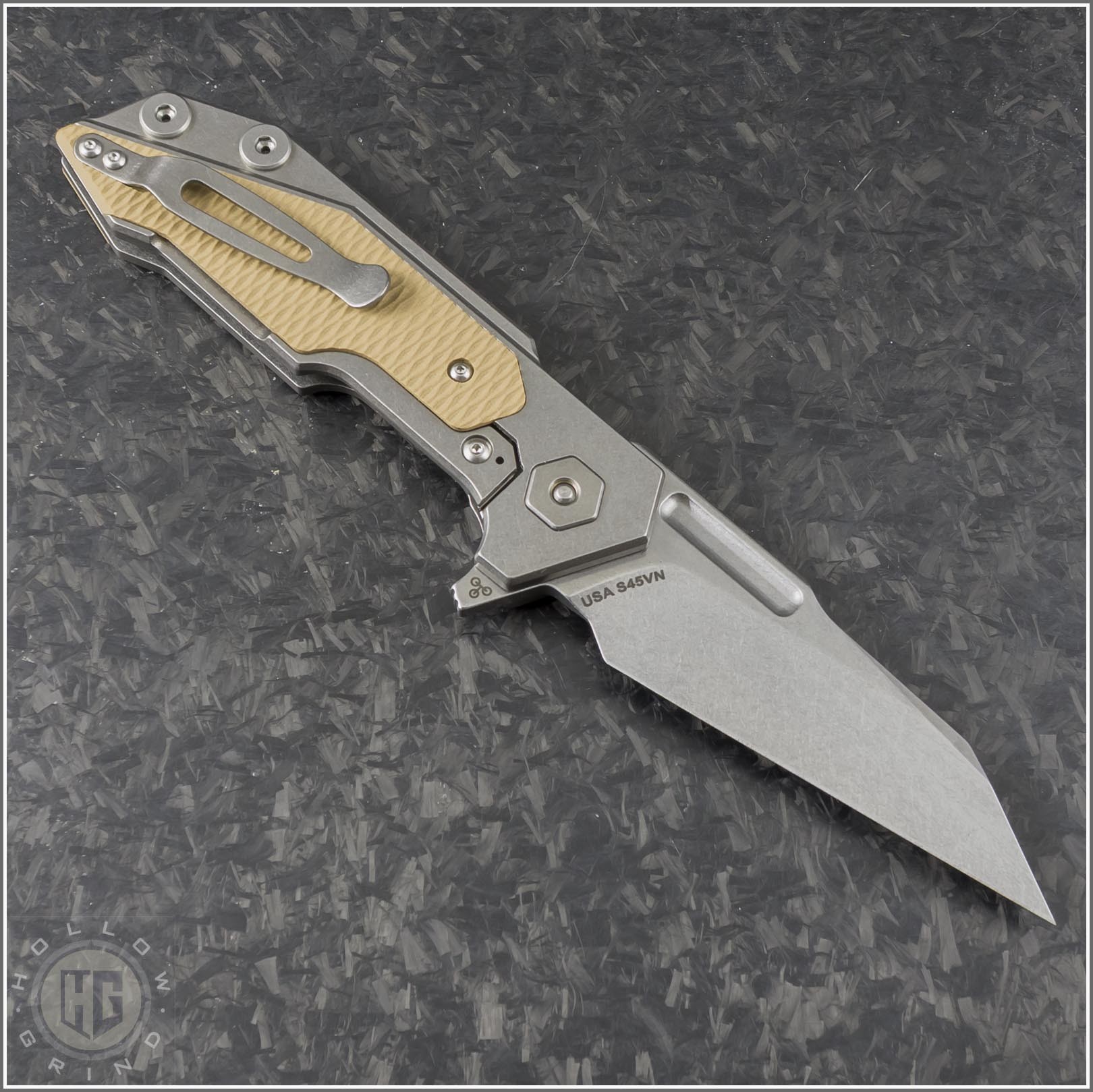 Rick Hinderer Coyote Full Track Wharncliffe Flipper Knife (3.5in ...
